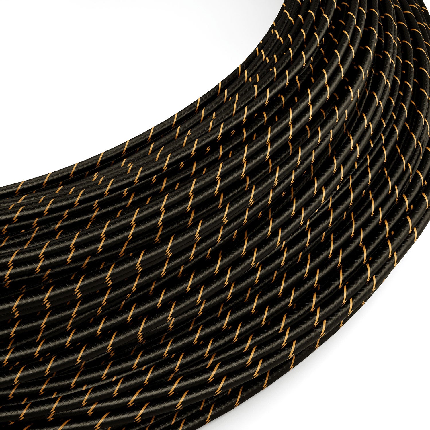 Black and Gold Vertigo coloured textile cable – Creative Cables
